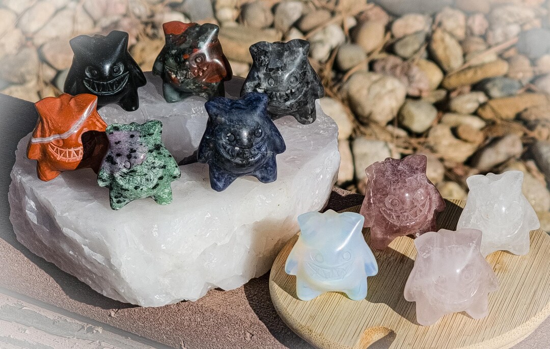 Gengar Crystal Carvings, 1 Inch Tall, Natural Stone, - Etsy