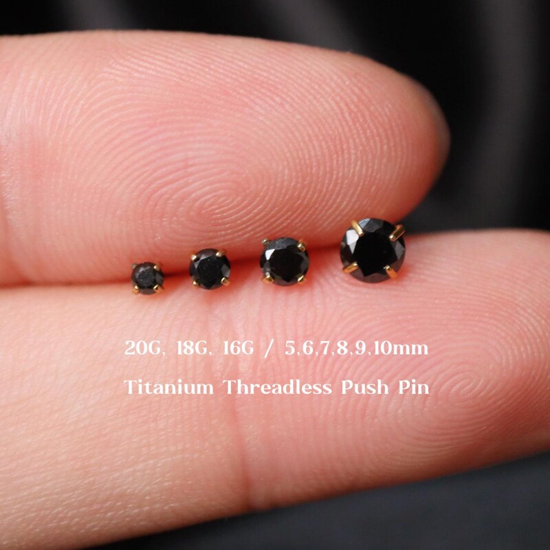 Black Stud Earrings - Etsy