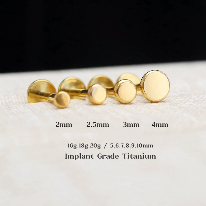 Gold Disk Earrings Studs - Etsy