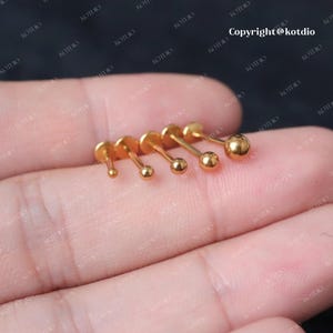 20G/18G/16G Titanium Bead Threadless Push Pin Labret, Ball Flat Back ...