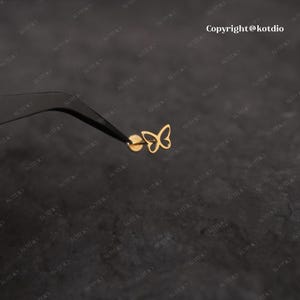 20G/18G/16G Titanium Butterfly Threadless Push Pin Labret, Butterfly ...