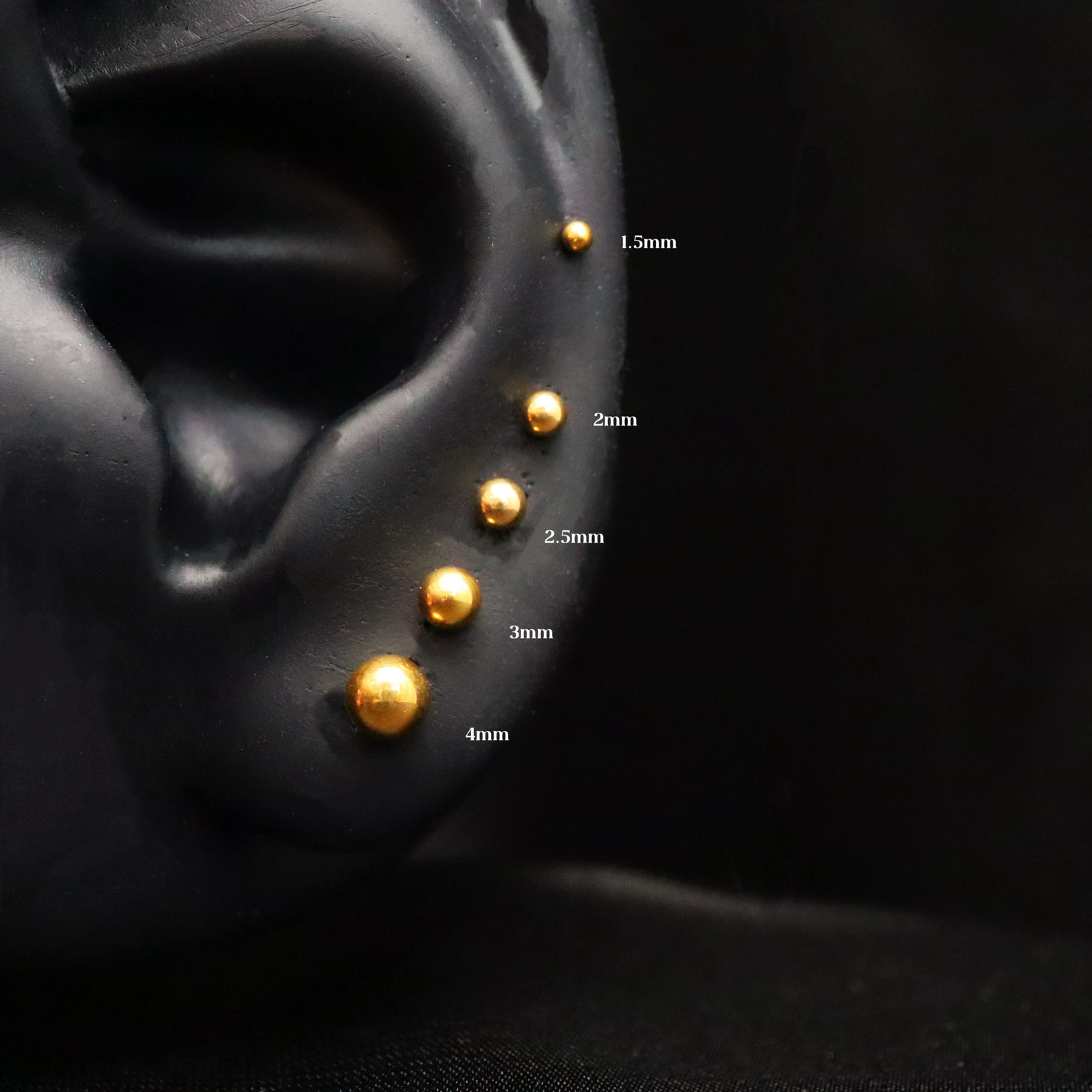 20G/18G/16G Titanium Bead Threadless Push Pin Labret, Ball Flat Back ...