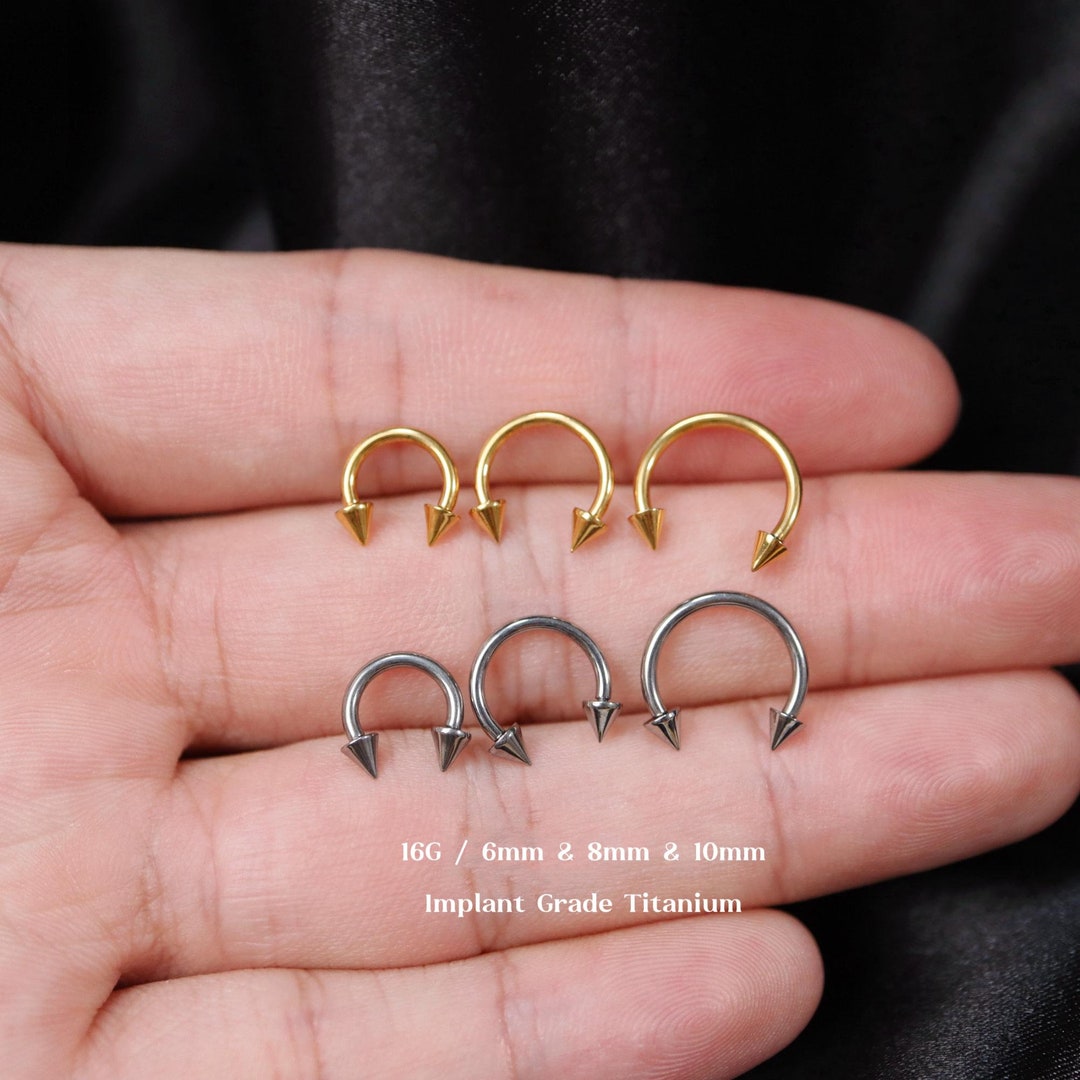 16G Internally Titanium Nose Septum Ring, Horseshop Nose Hoop, Nose ...