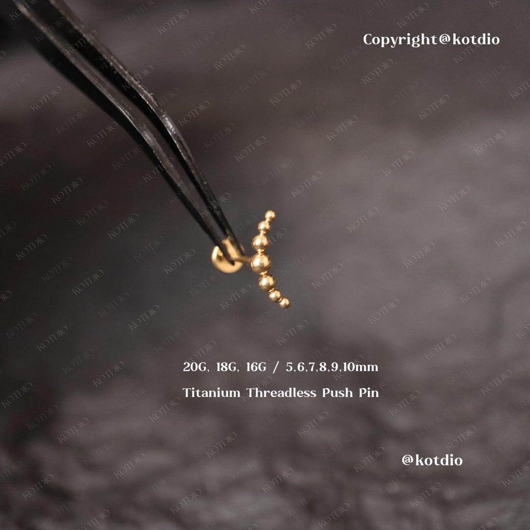20G/18G/16G Titanium Climber Bead Flat Back Earring, Curved Threadless ...