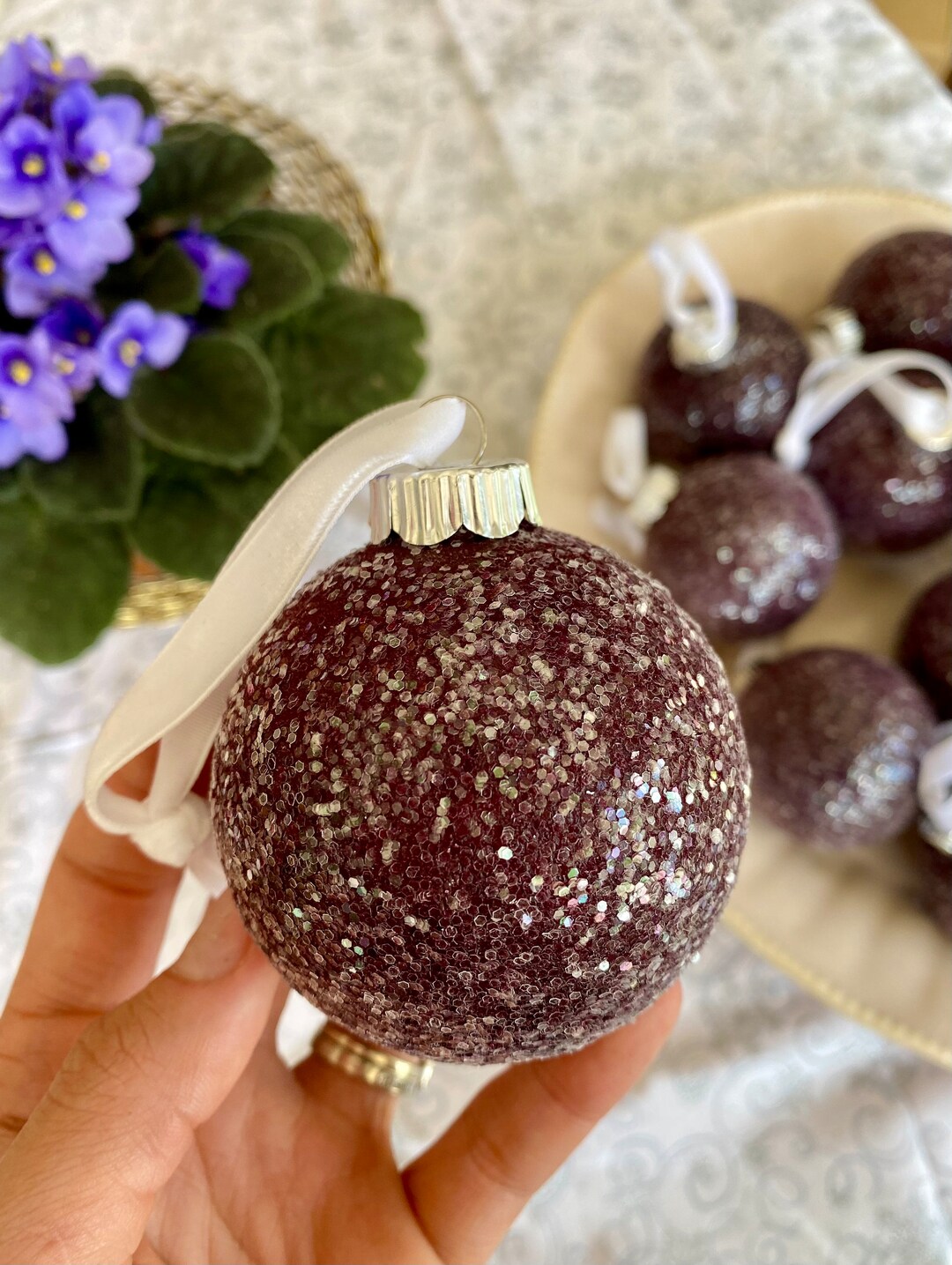 Sugar Plum Ornaments: A Touch of Holiday Magic| Set of 6 - Etsy