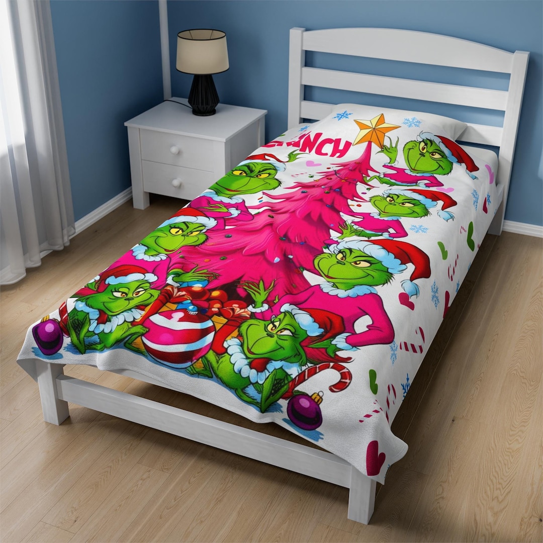 Grinch Christmas Blanket, Christmas Kids Blanket, Grinch Blanket for ...