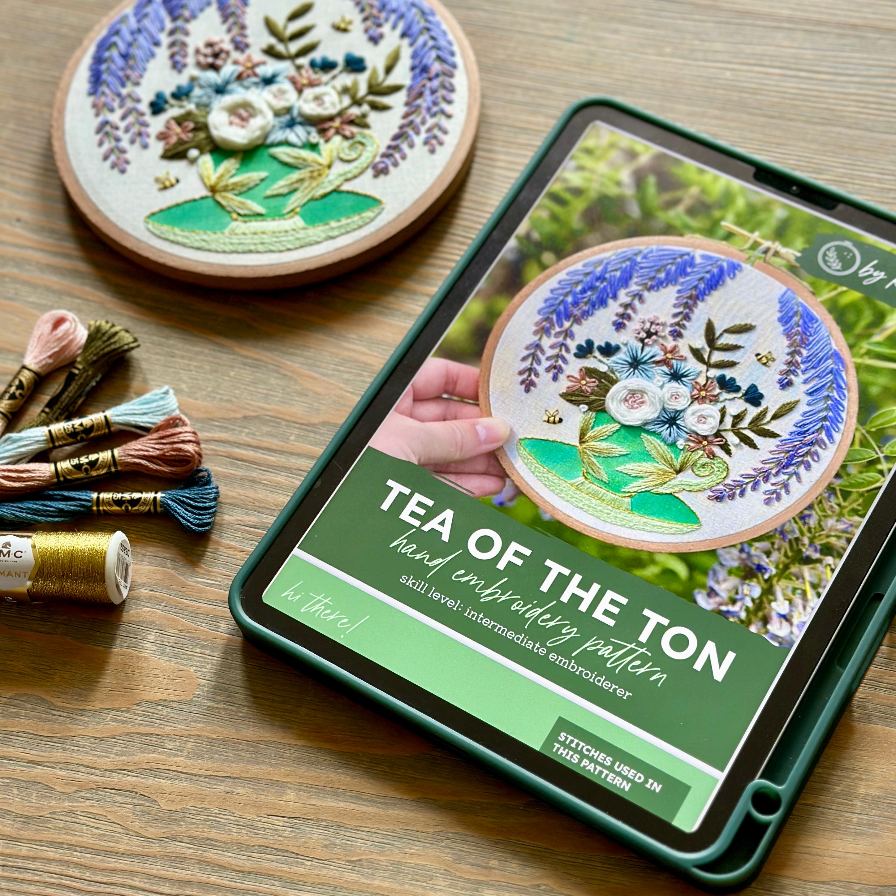 Bridgerton Embroidery Pattern Tea of the Ton Intermediate Embroidery ...