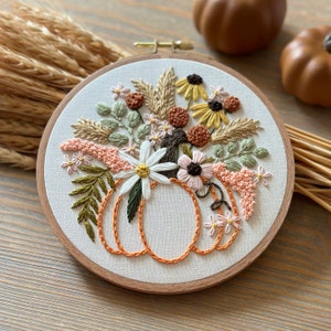 Fall Hand Embroidery Pattern | Autumn Harvest | Intermediate Embroidery ...
