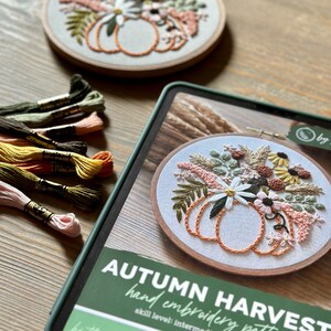 Fall Hand Embroidery Pattern | Autumn Harvest | Intermediate Embroidery ...
