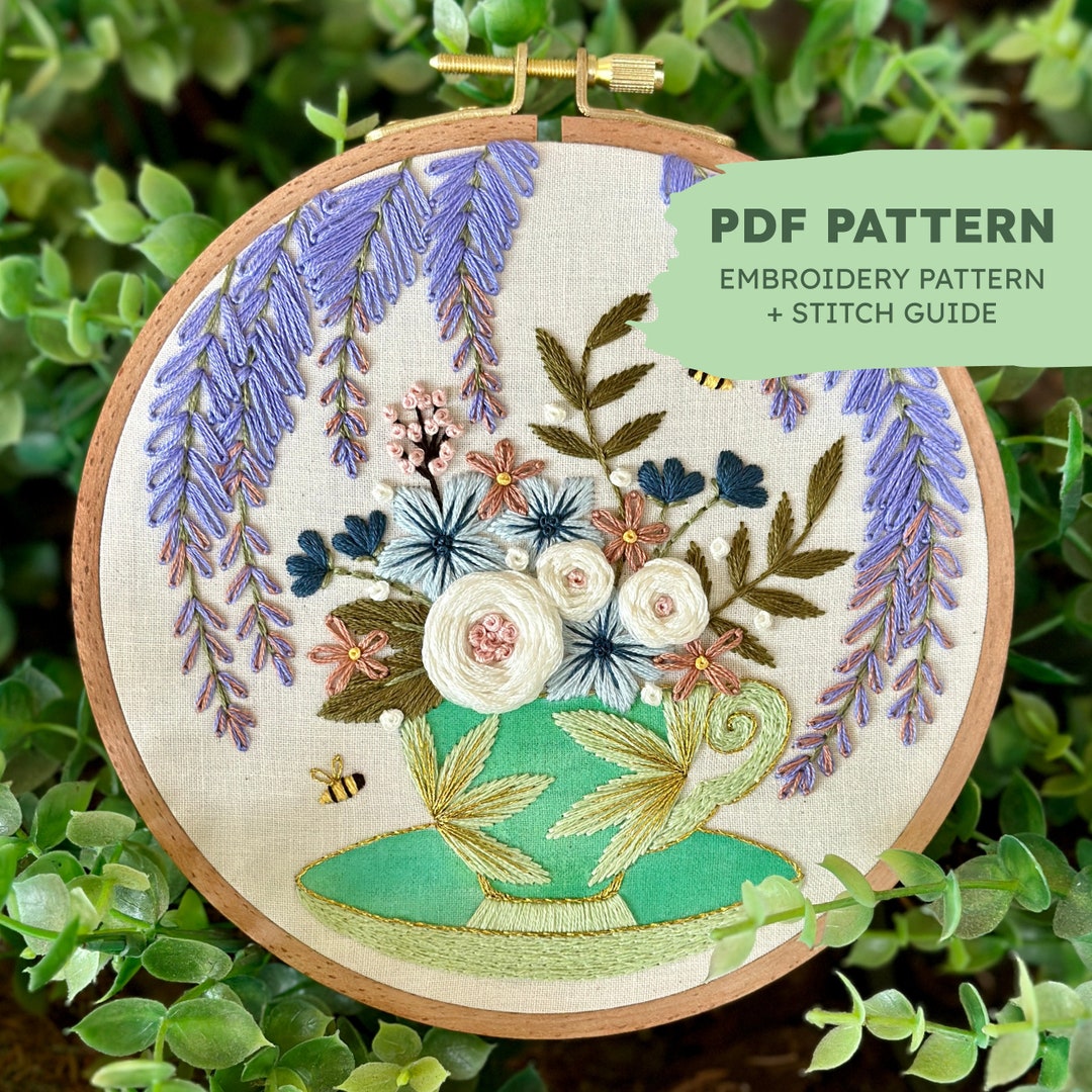 Bridgerton Embroidery Pattern | Tea of the Ton | Intermediate ...