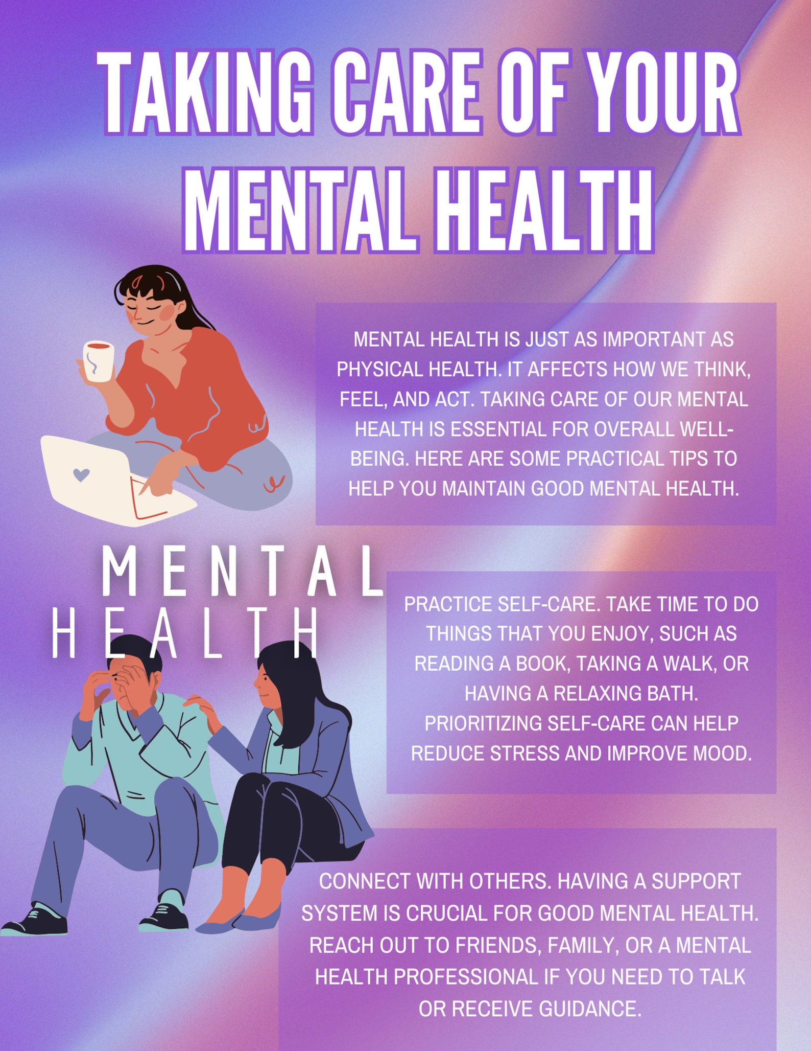 Purple Mental Health Flyer, Healthy Ways to Better Mental Health ...