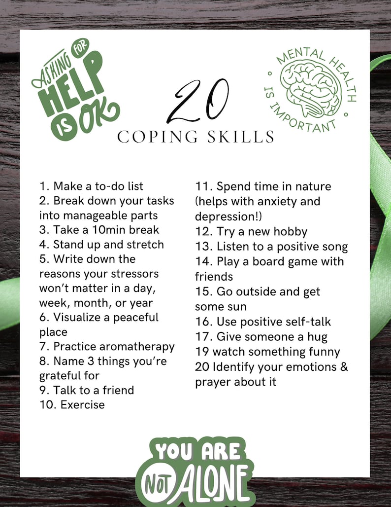 Coping Skills Worksheet Anxiety Coping Skills, Healthy Coping Skills ...