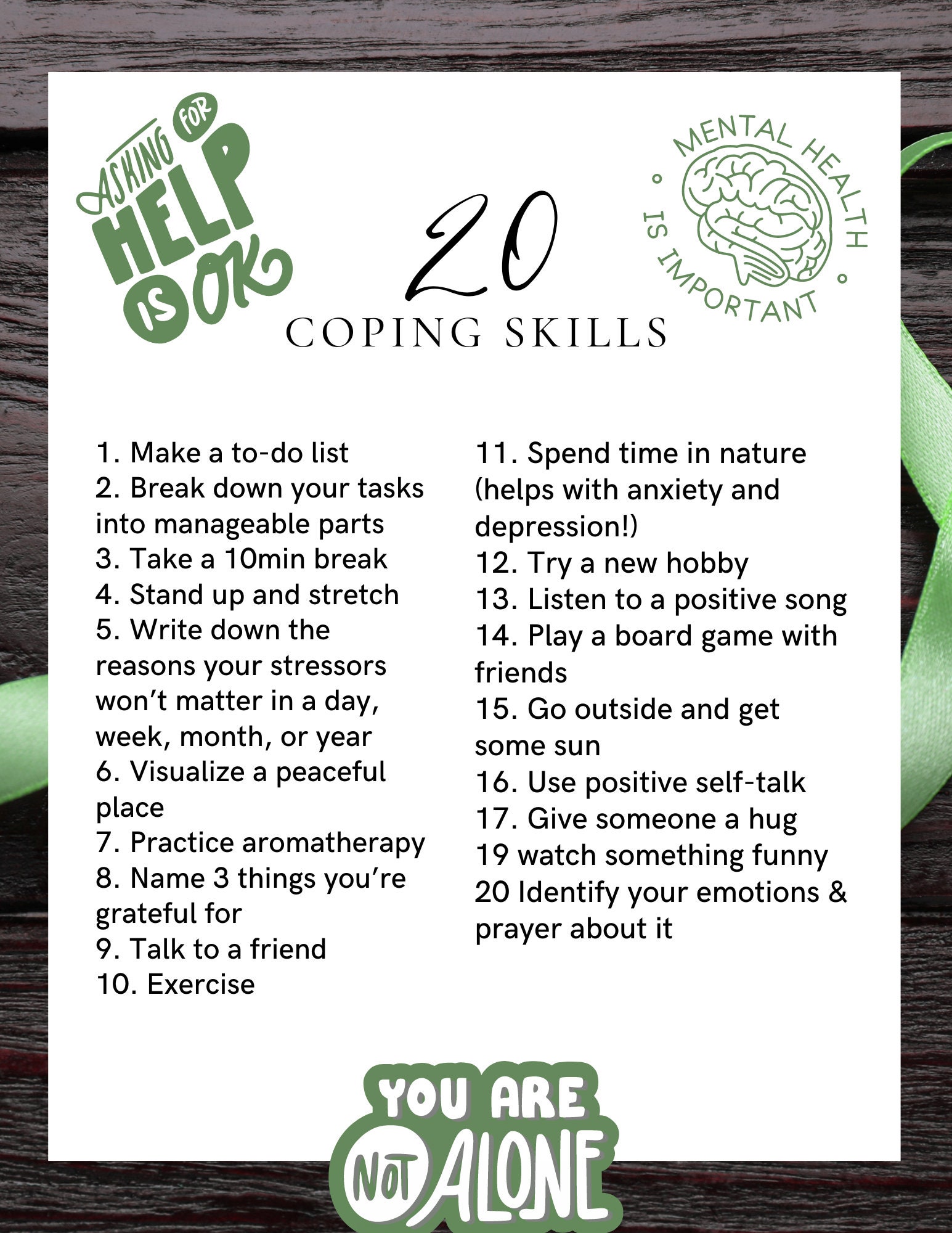 Coping Skills Worksheet Anxiety Coping Skills, Healthy Coping Skills ...