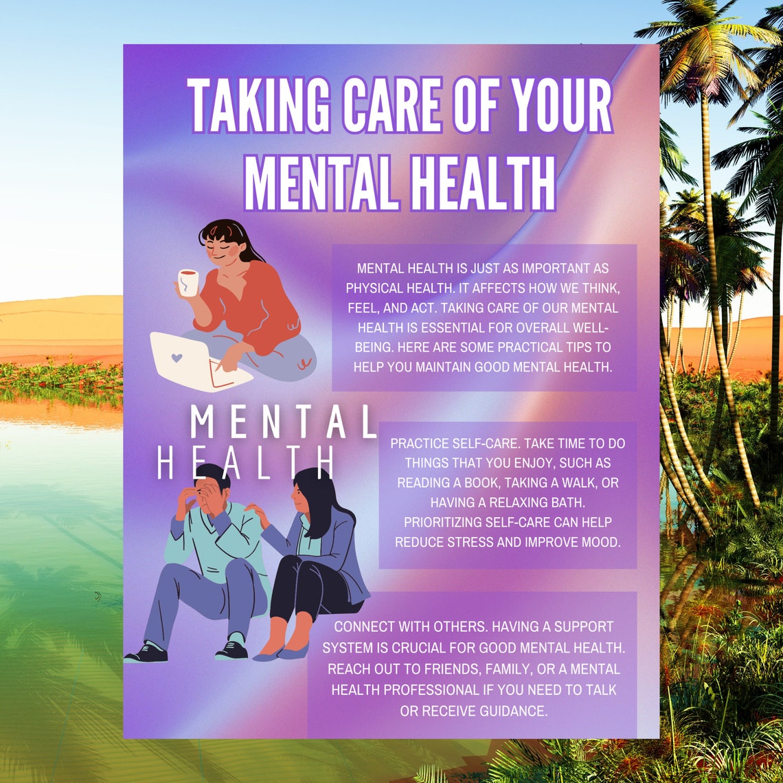 Purple Mental Health Flyer, Healthy Ways to Better Mental Health ...