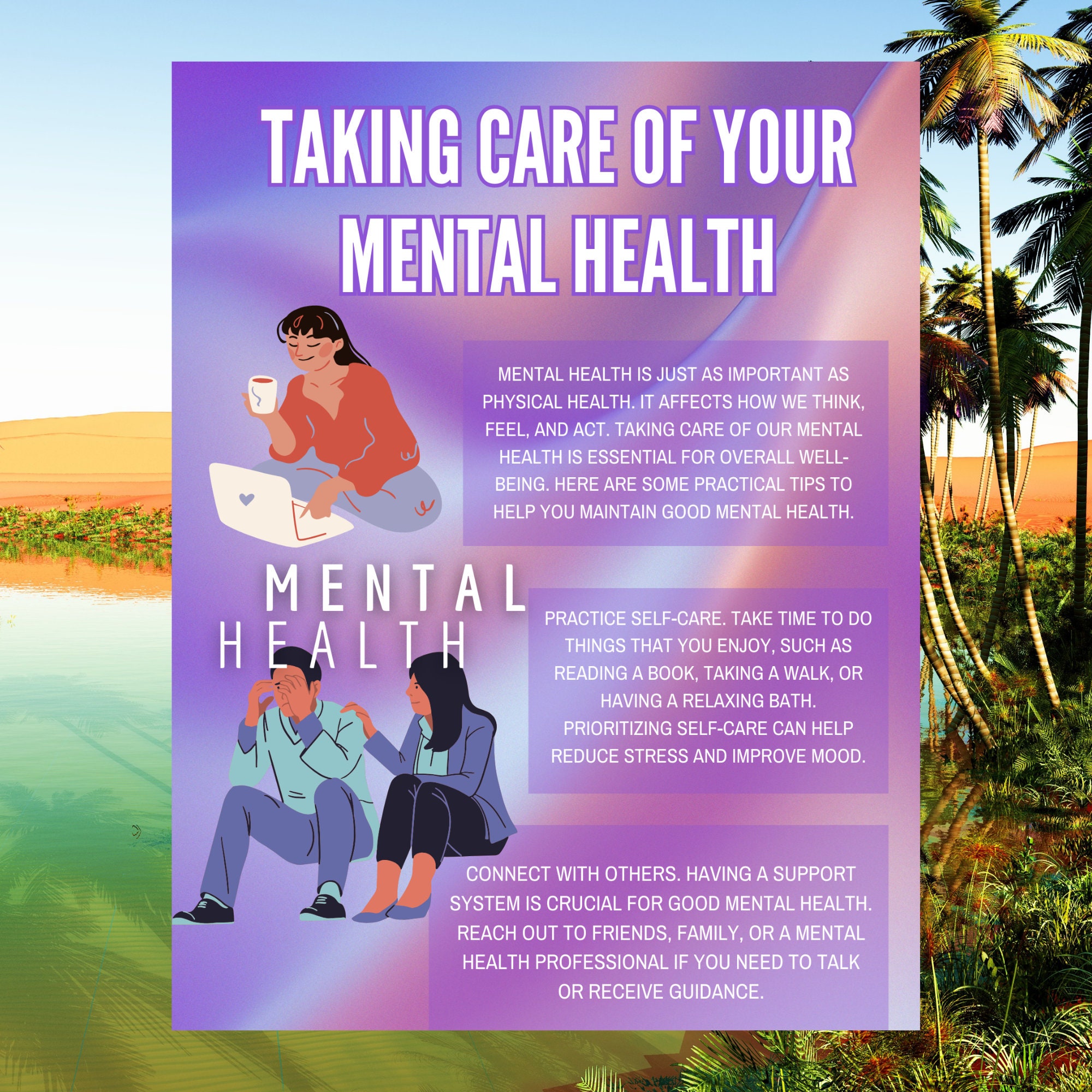 Purple Mental Health Flyer, Healthy Ways to Better Mental Health ...