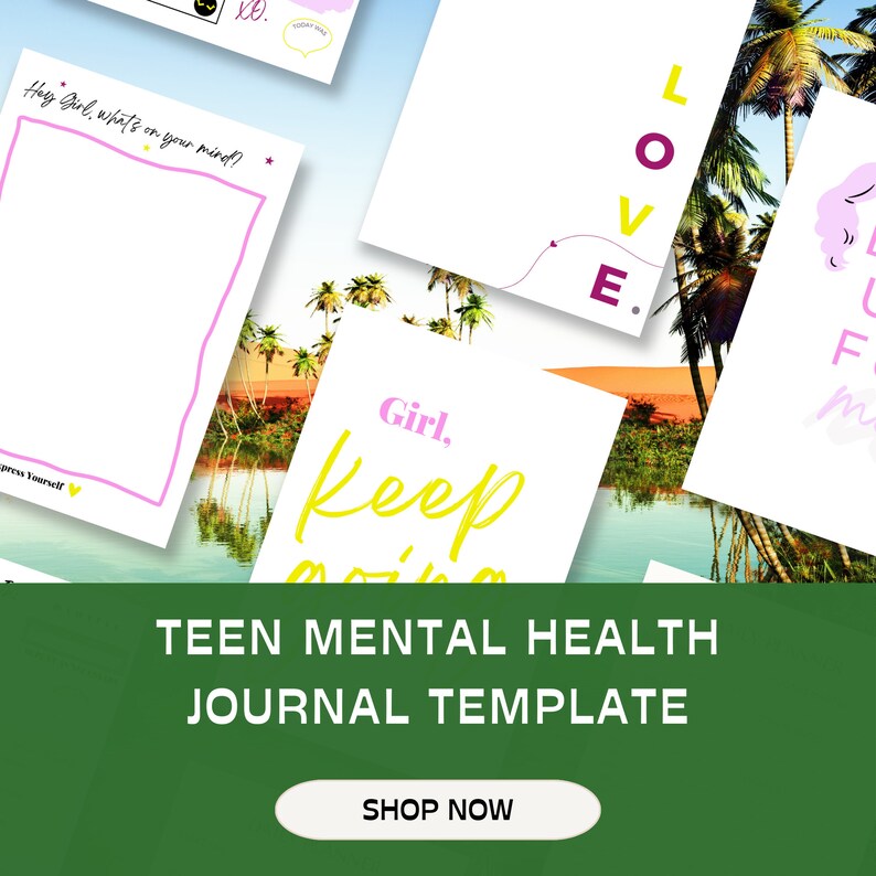 PLR Teen Mental Health Journal, Printable Teen Journal, Digital Journal ...