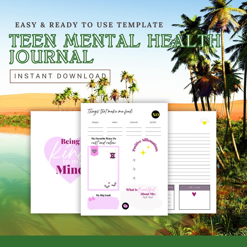 PLR Teen Mental Health Journal, Printable Teen Journal, Digital Journal ...