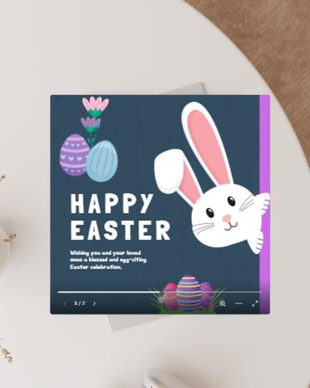 Easter Bunny Card Template- Editable Link for Canva - Etsy