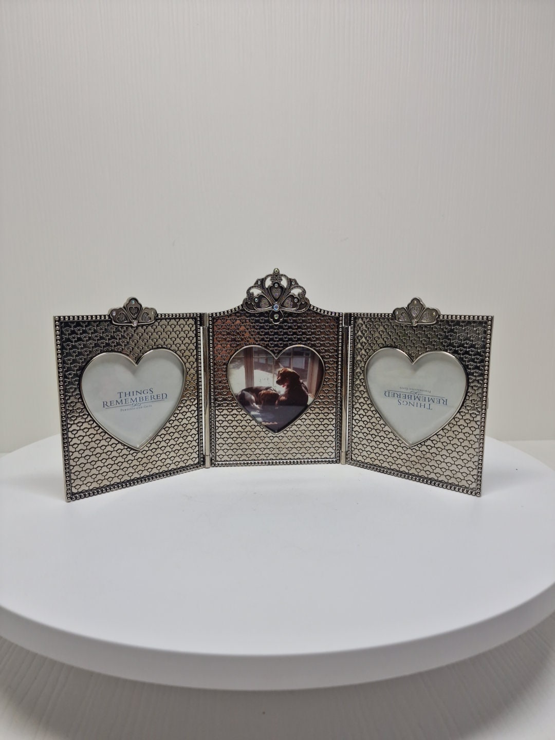 Things Remembered 3 Panel Silver Photo Frame Swarovski Crystals ...