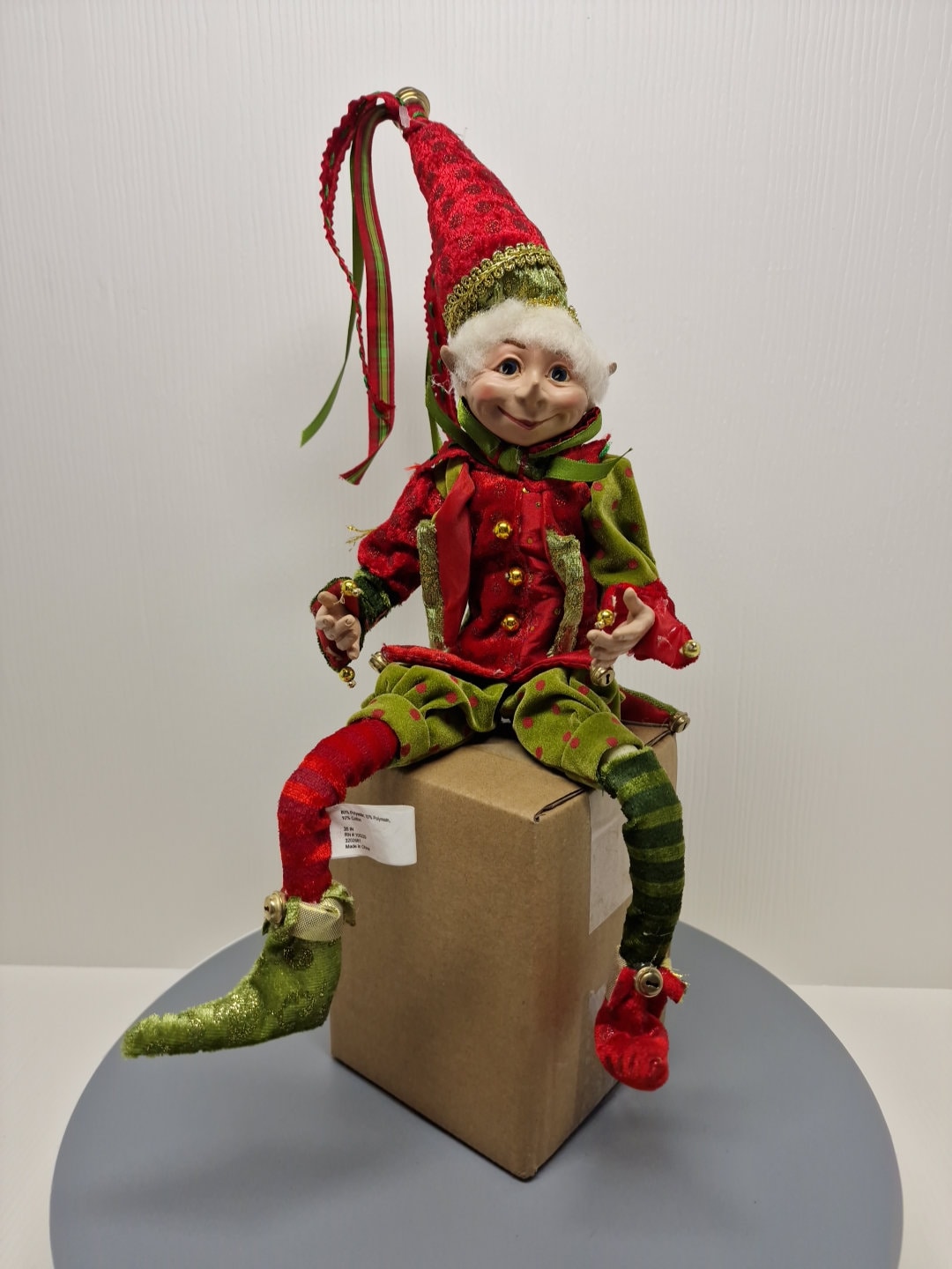 Robert Stanley 20 Christmas Elf Jester Ornate Velvet Poseable Shelf ...