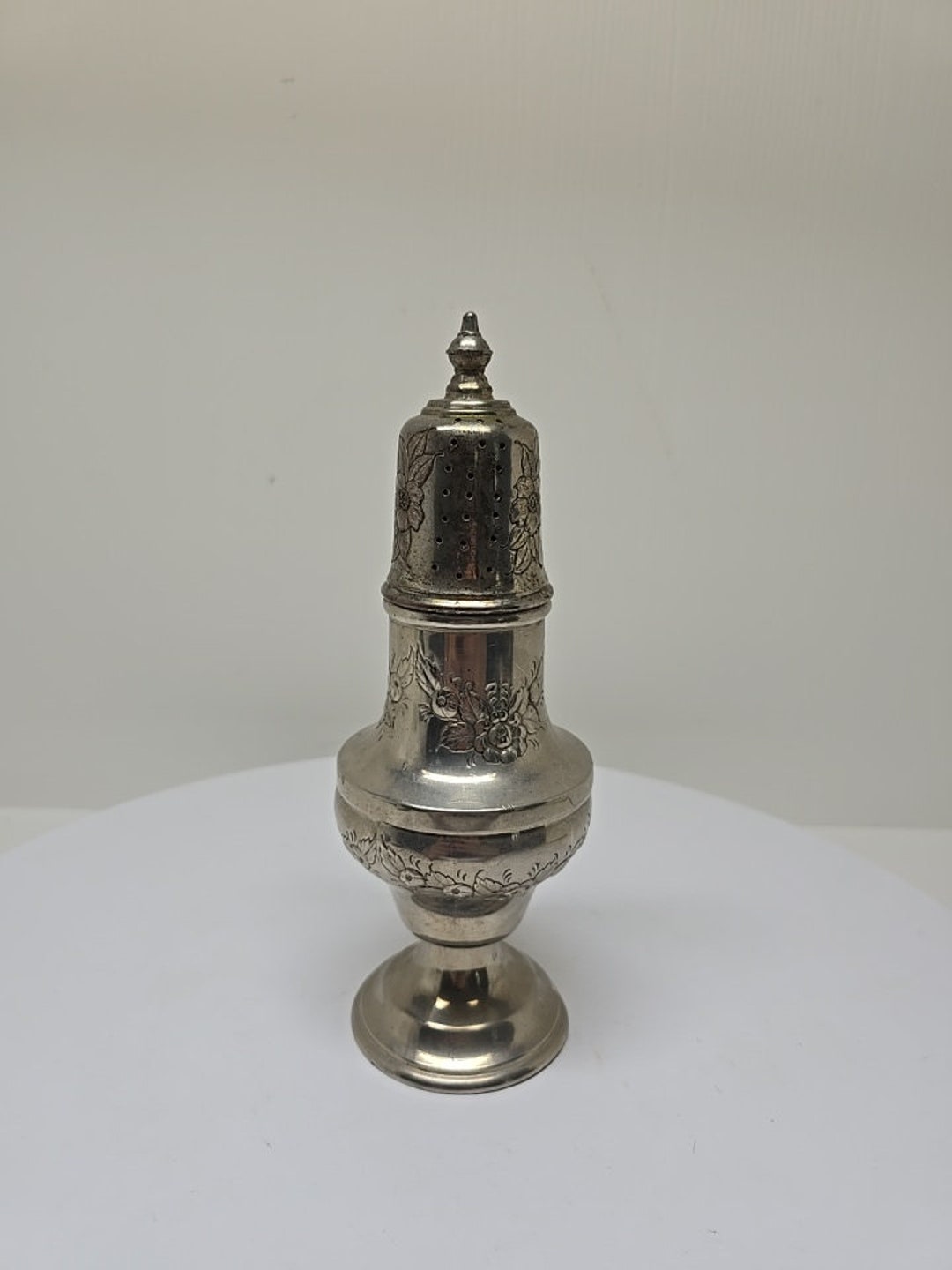 Antique Silver Plate Baluster Shape Sugar Shaker Caster Floral Motif ...