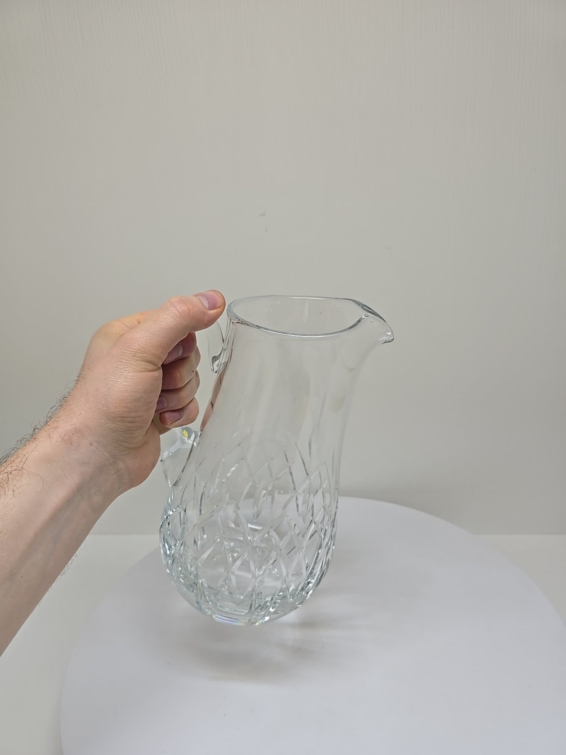 Vintage Block Etude Crystal Glass Pitcher 50 Oz D31 - Etsy