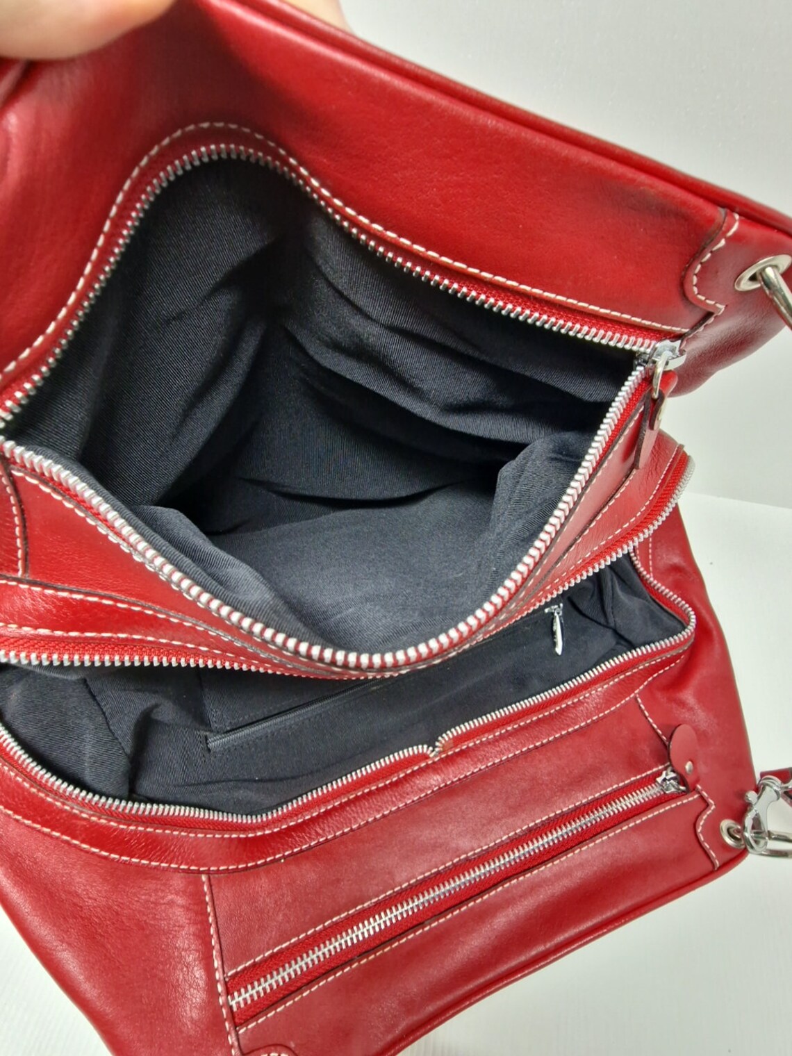 Paula Cahen D'anvers Women's Red Leather Handbag, Great Condition, D20 ...