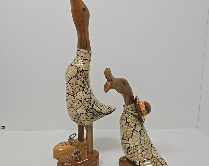 2 Wooden Ducks With Boots Cute Wooden Duck Home Decoration Decor, D15 ...
