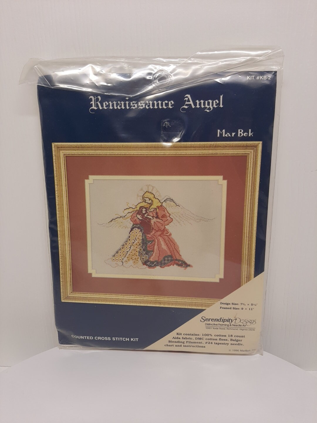 Mar Bek Renaissance Angel Counted Cross Stitch Kit 1986 Serendipity ...