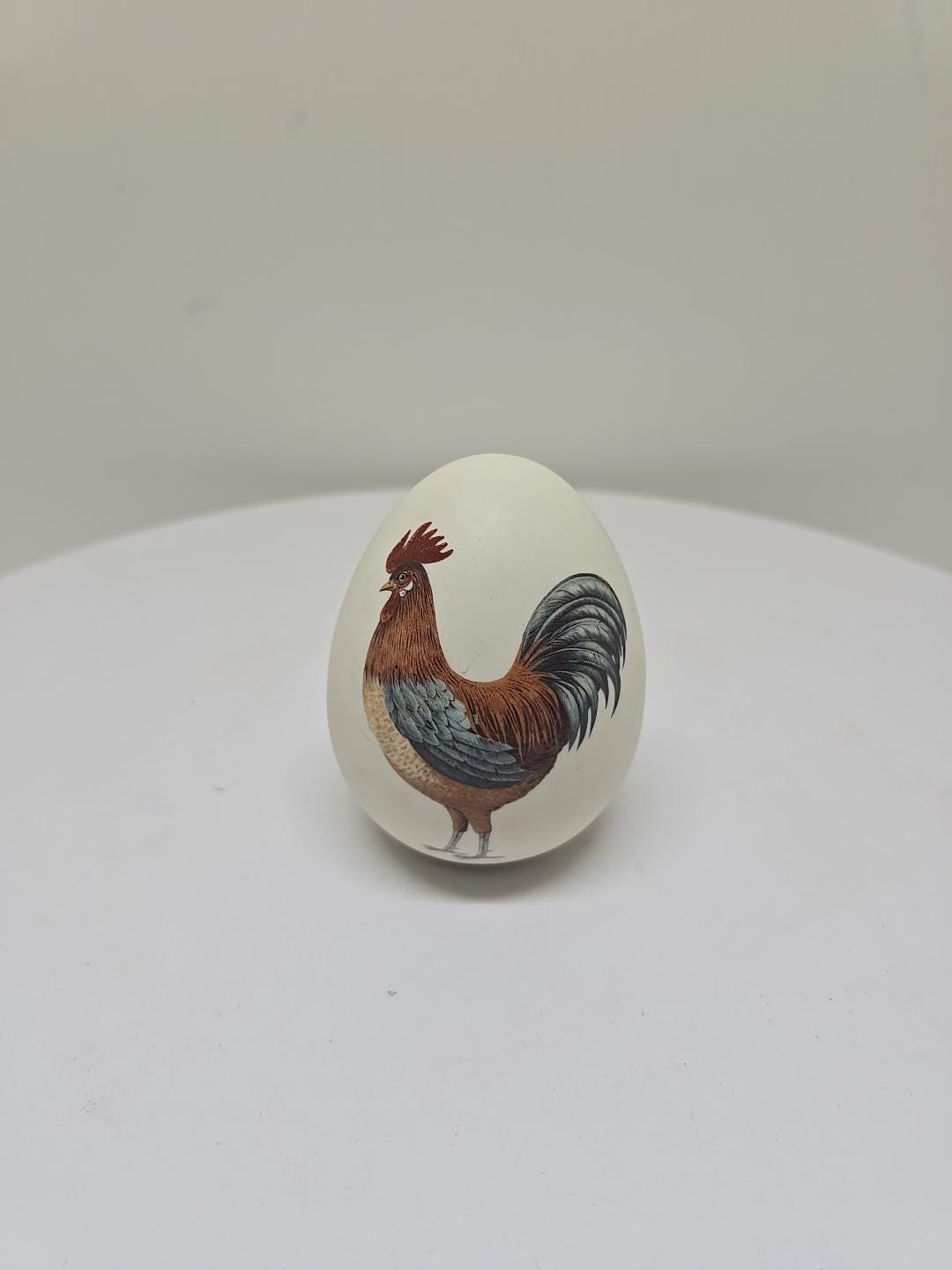 Ceramic Large Egg With Rooster Design 3.5”H French Country Rustic ...