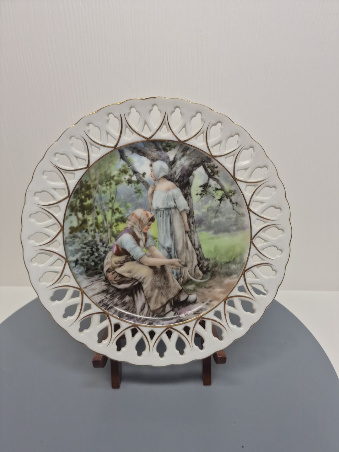 Vintage J.B. Betson's Hand Painted Collectible China Plate Two Woman ...