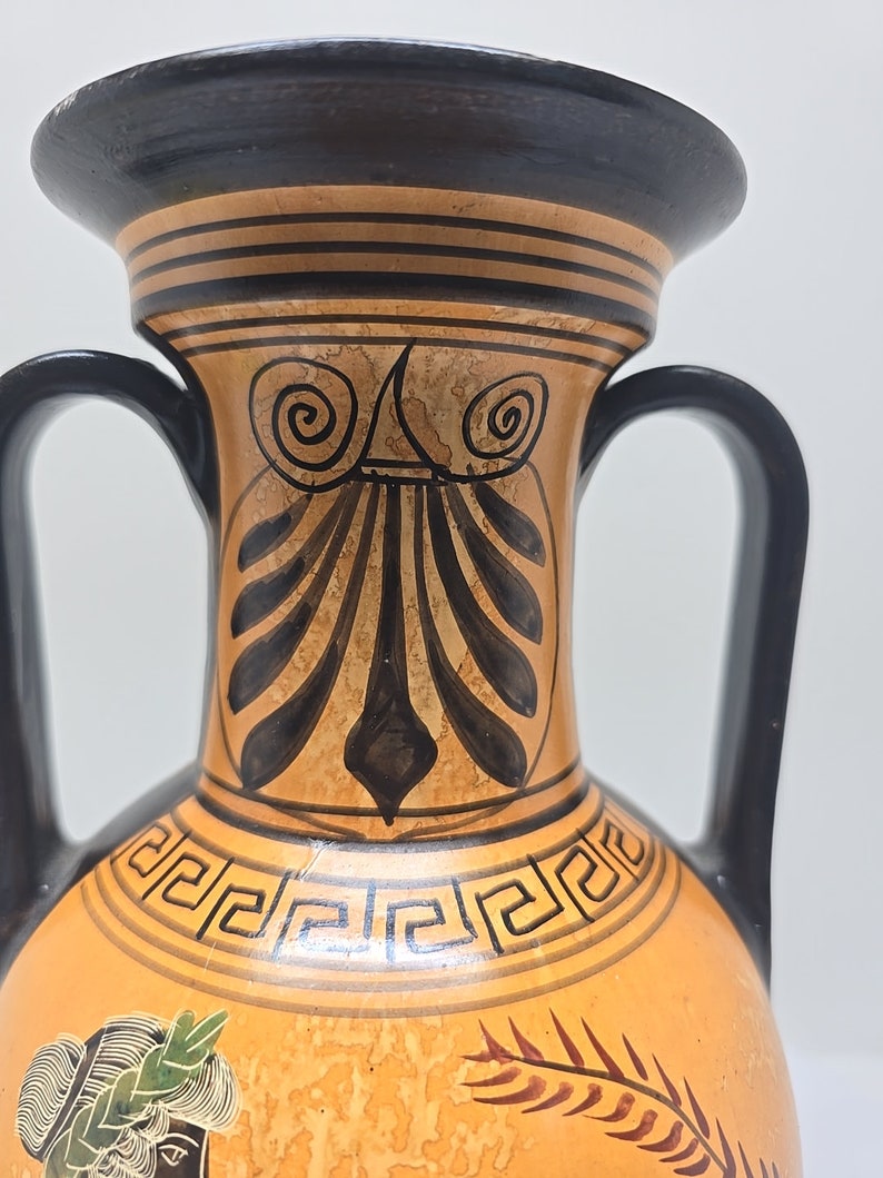Greek Amphora 12 in Black Figure Pottery God Apollo With Goddess ...