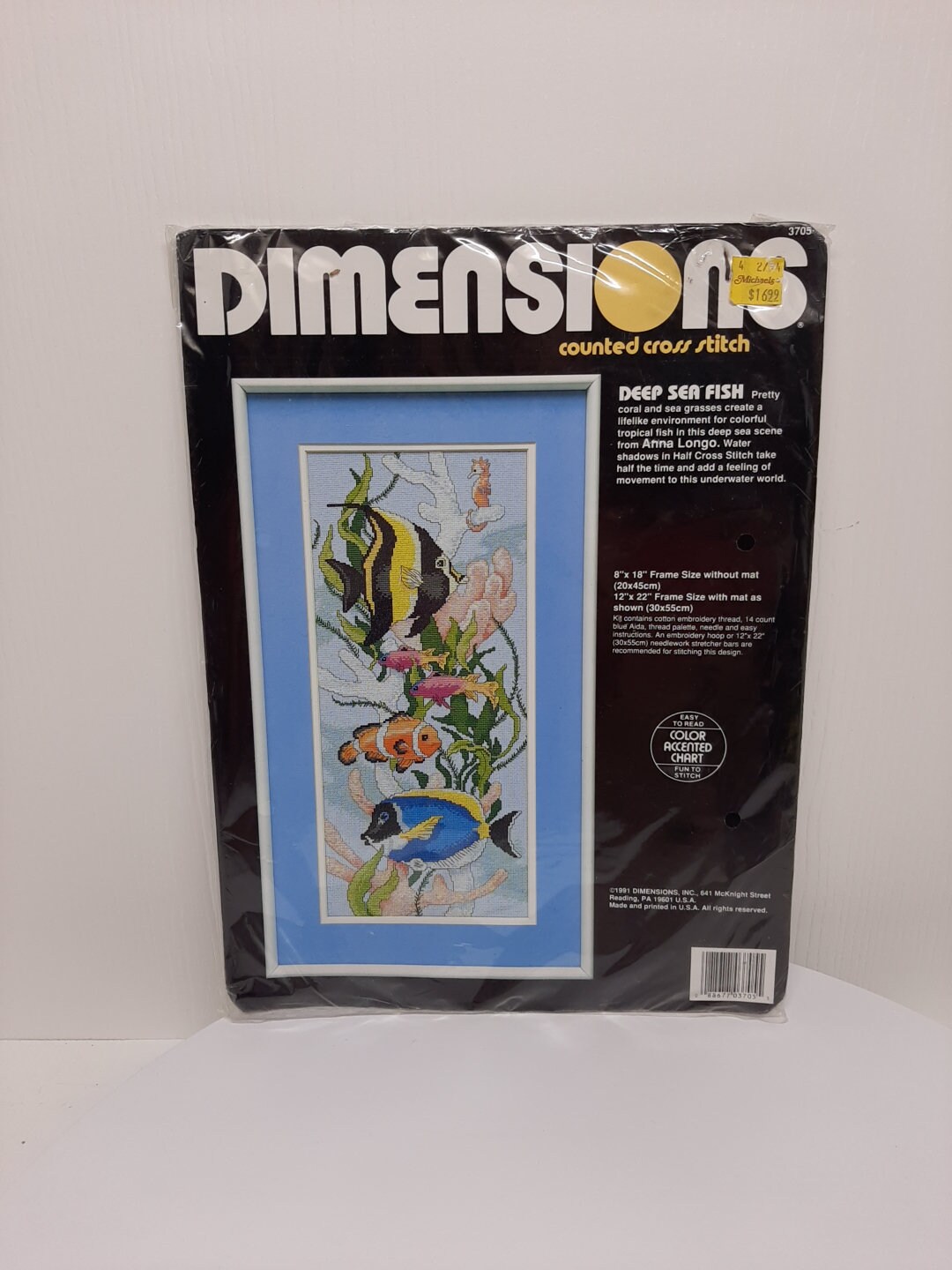 Vintage 1991 Dimensions Counted Cross Stitch Kit 3705 Deep Sea Fish ...