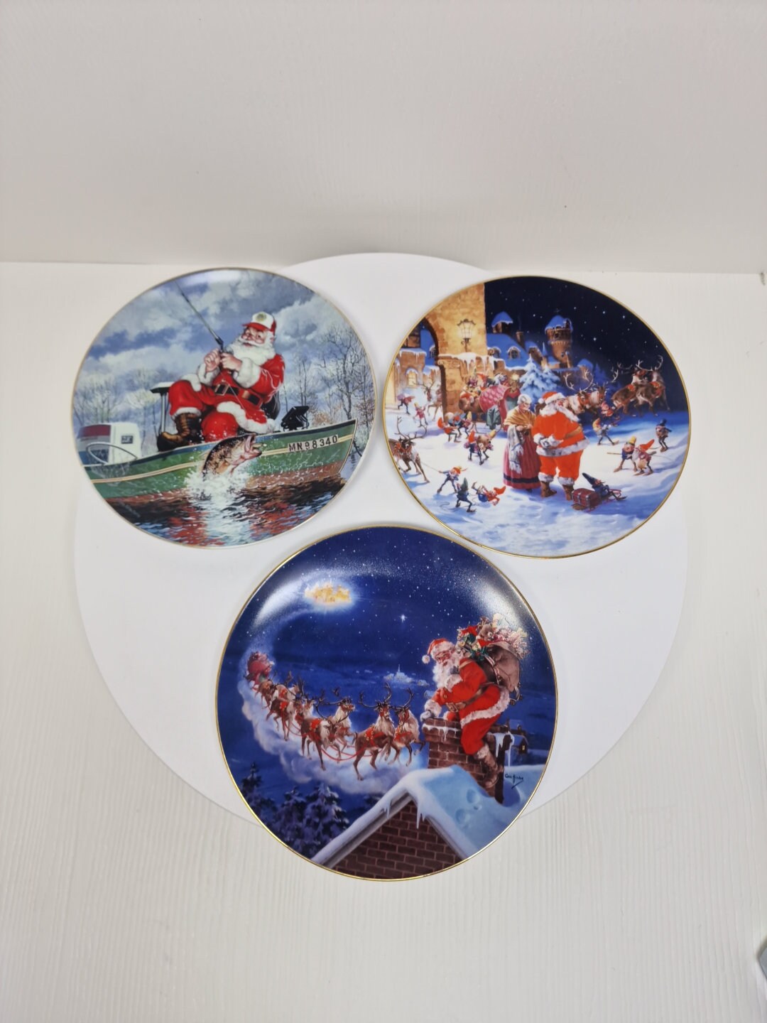 Vintage Lot of 3 the Hamilton Collection Collector Plates Christmas 8 ...