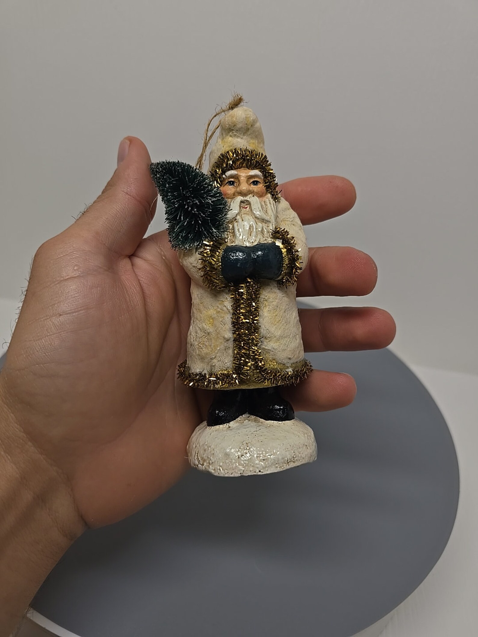 Vintage Old World Belsnickel Primitive Santa Figure W/ Christmas Trees ...