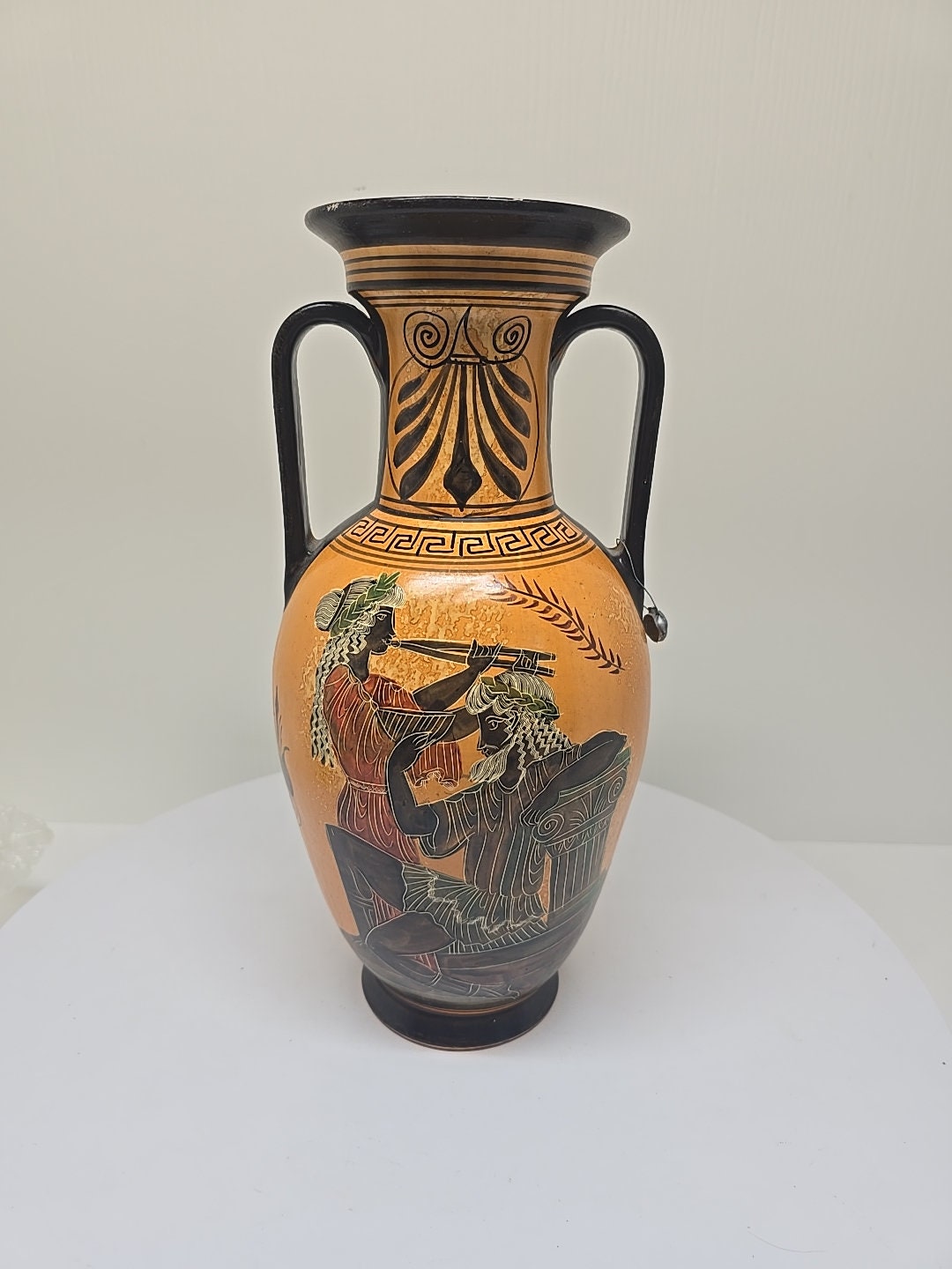 Greek Amphora 12 in Black Figure Pottery God Apollo With Goddess ...