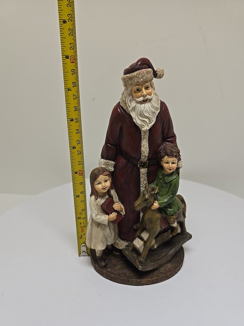 Tii Collection Old Fashioned Santa Claus With Children Resin Figurine ...