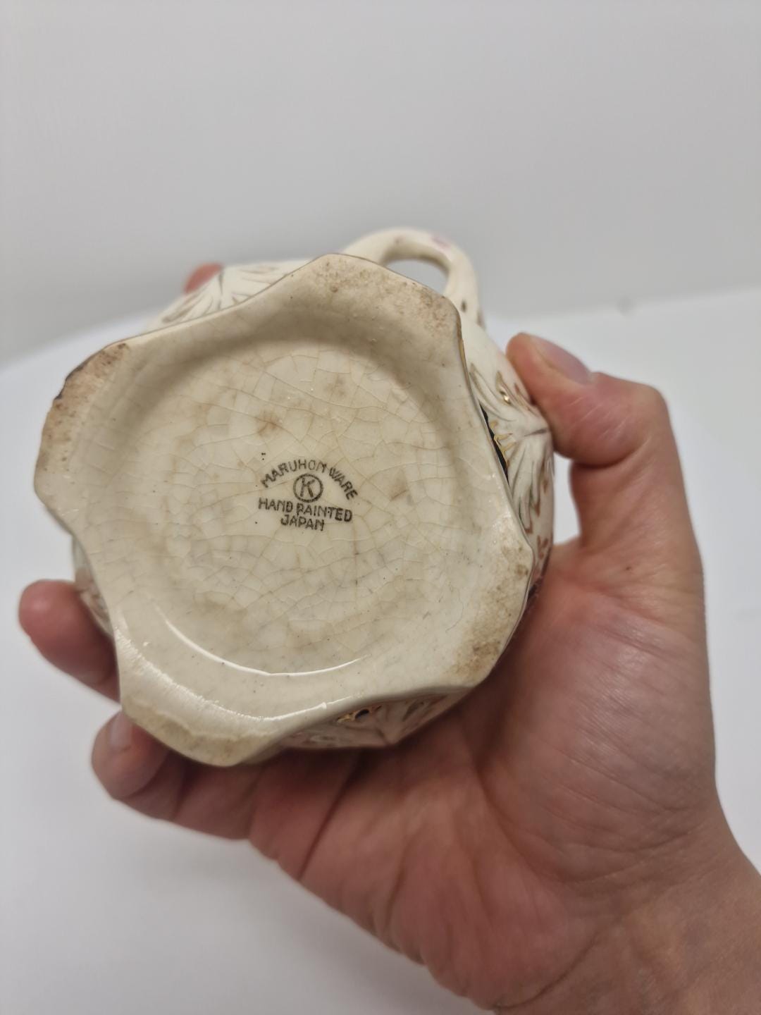 Vintage Maruhon Ware Pottery Porcelain Creamer Hand Painted Japan D80 ...