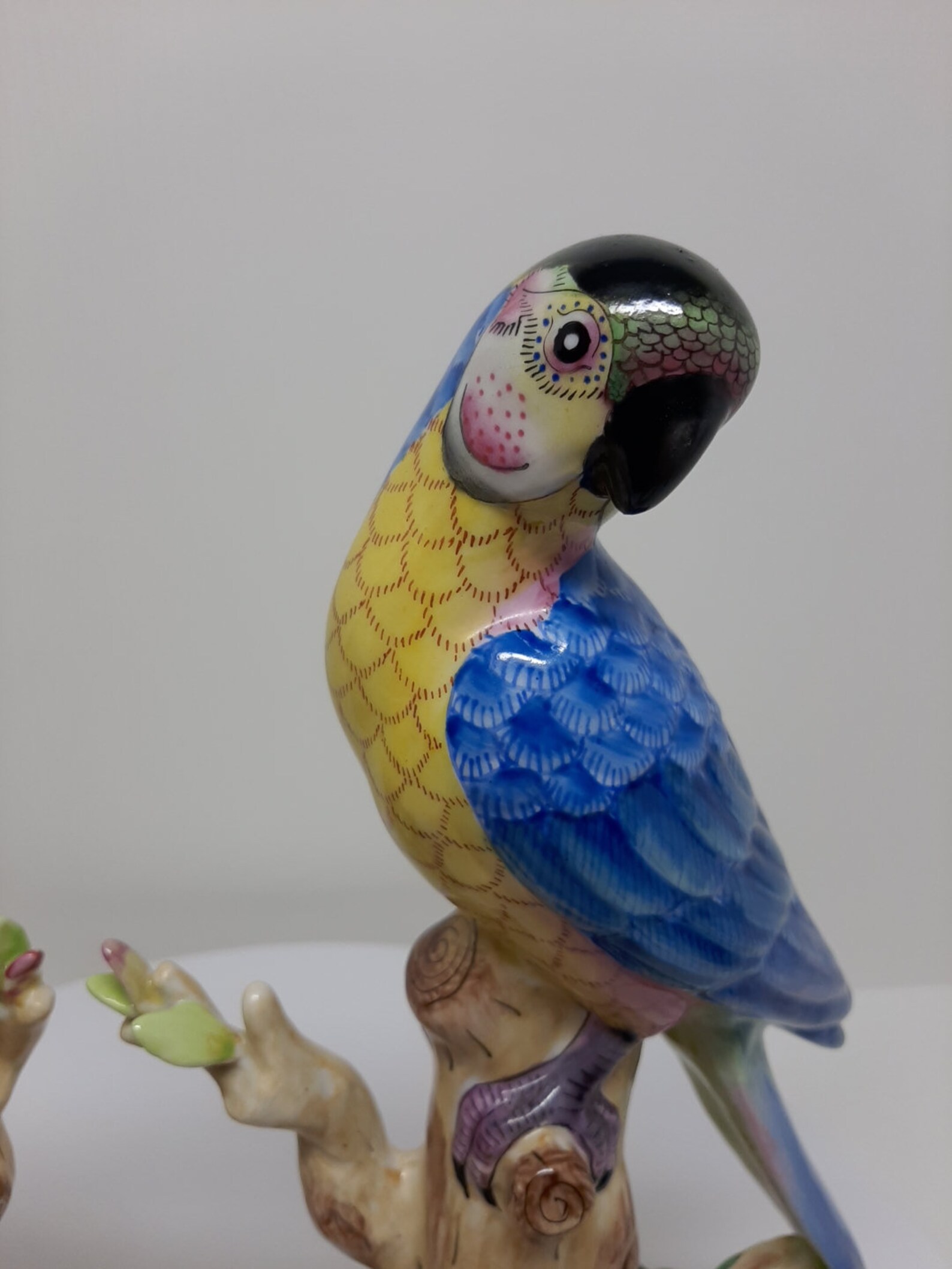 2 Vintage Bird Figurine Andrea by Sadek Pair Tropical Parrot Porcelain ...