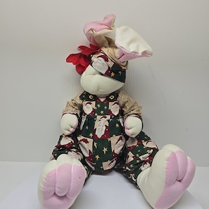 Adorable Cloth Rabbit Bunny Doll Figurine in Dress With Bell D64 - Etsy