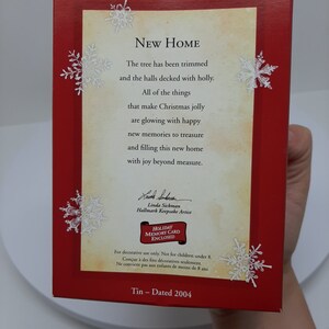 Hallmark Keepsake Ornament 2004 Tin New Home Christmas Tree Holiday D36 ...