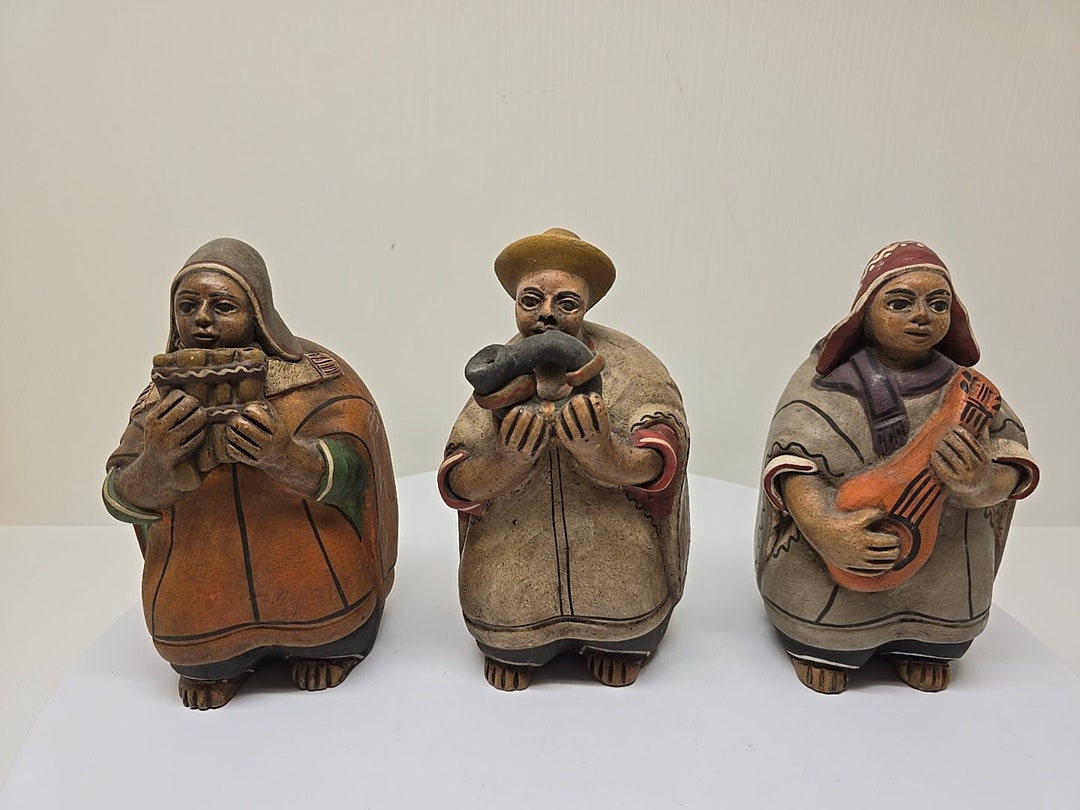 3 Peruvian Figurines Chulucanas Terra Cotta Musicians D47 - Etsy