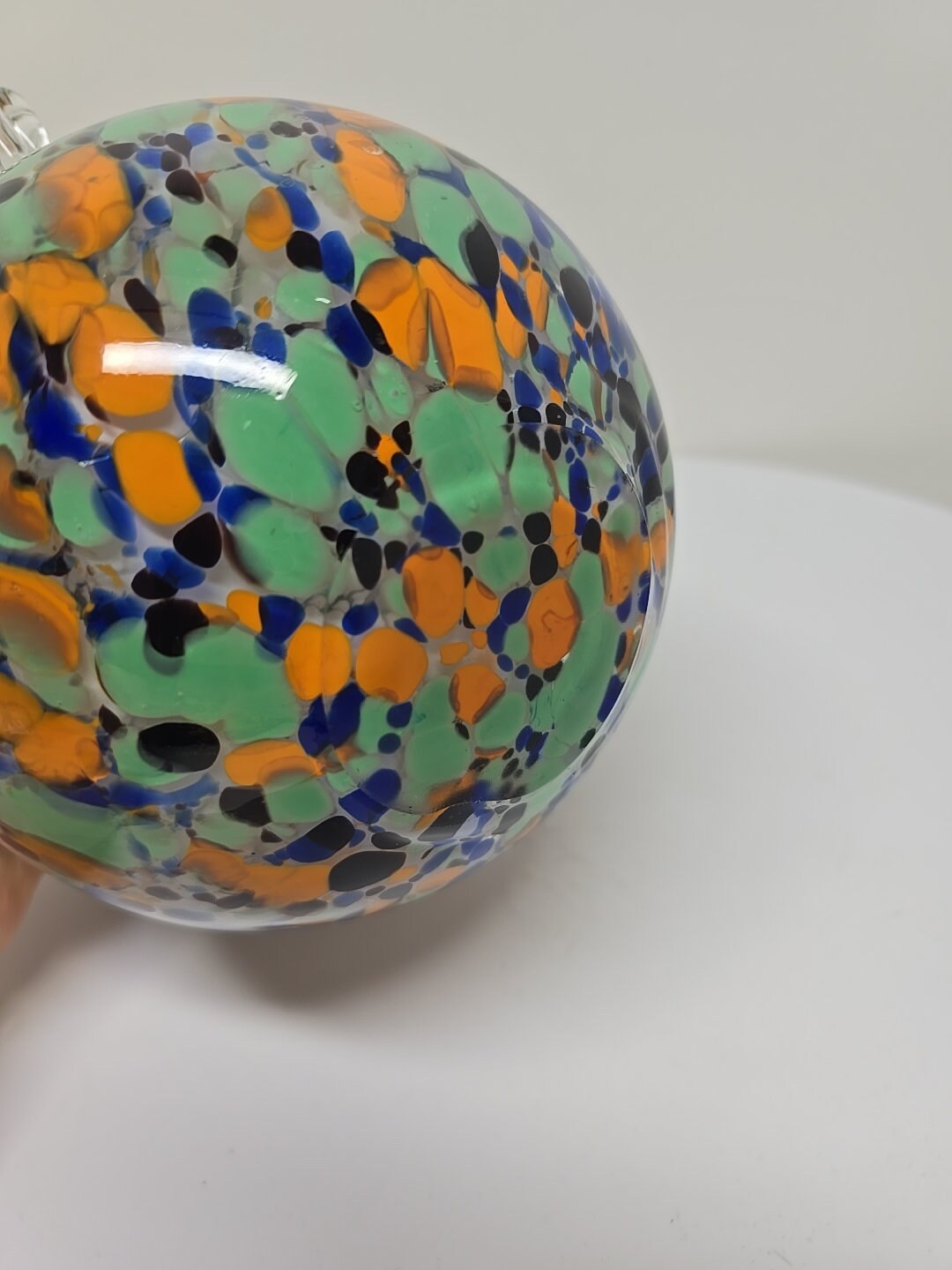 Vintage Multi Color Hand Blown Art Glass Heavy Vase With Handles, D11 ...