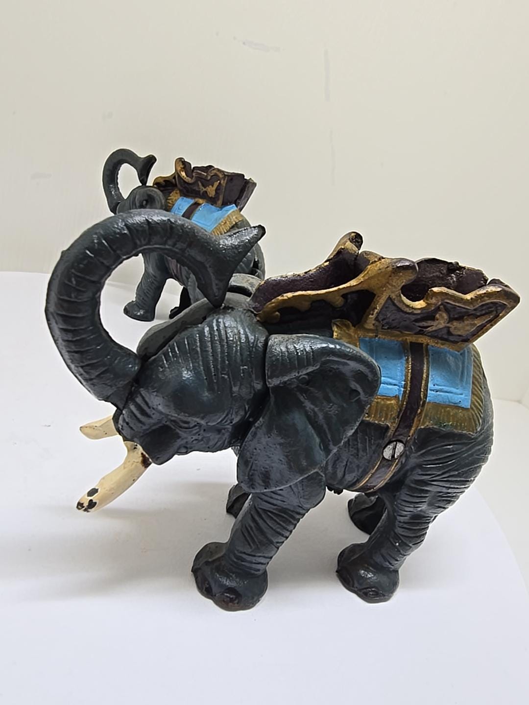 Vintage Set of 2 Cast Iron Elephants Bank B1 - Etsy