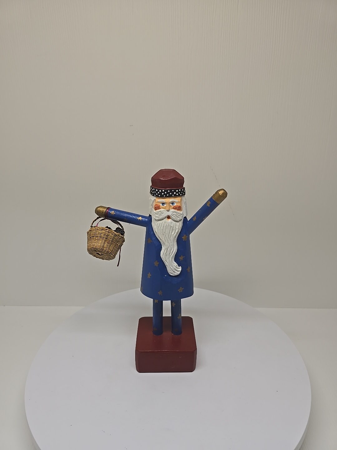 1993 K.C Norris Large Folk Art Hand Carved Wood Figurine Signed and ...