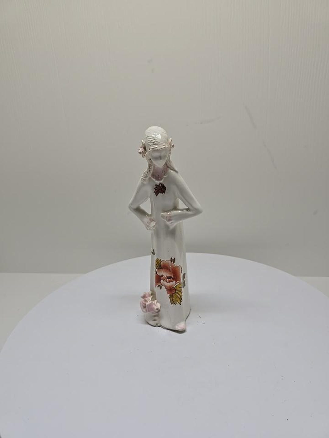 VTG Louise Auger Handmade Glazed Lady Figurine 8.5” Signed Canada, D12 ...