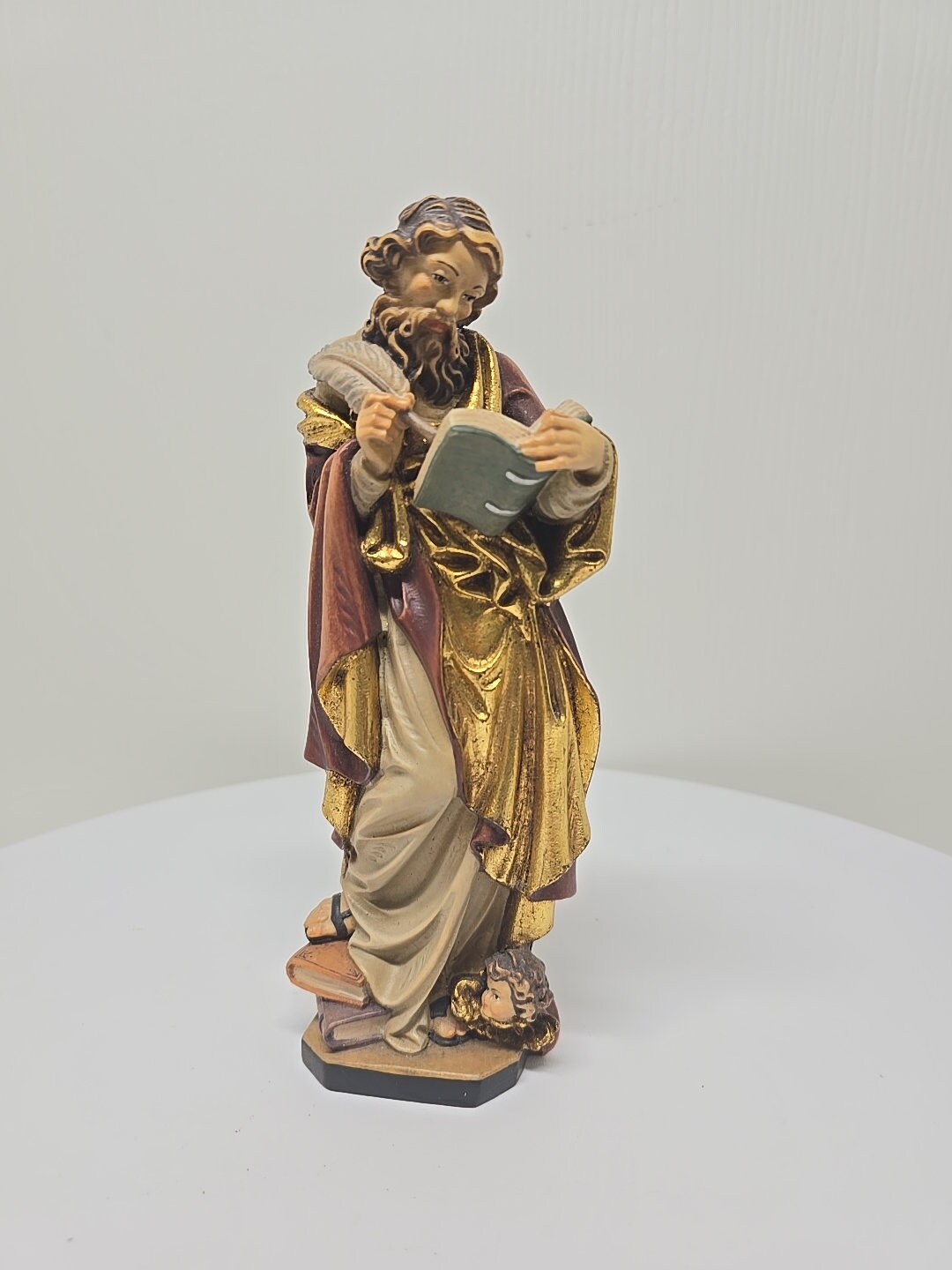 D14 Classic Wood Carved Saint Matthew Figurine Marked on the Bottom ...