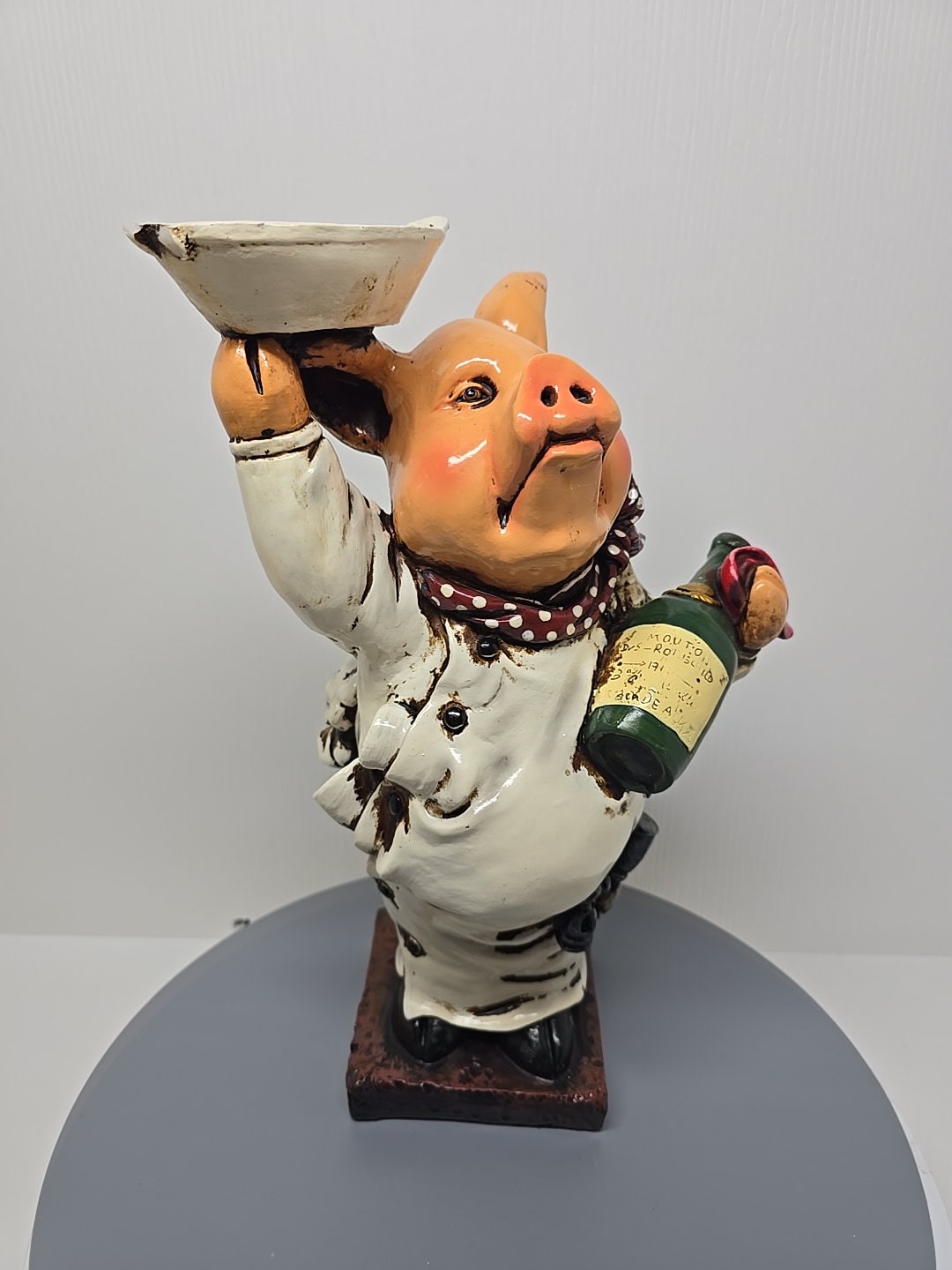Vintage Restaurant Decor Pig CHEF 13.5 Tall Unique Gift Waiter Wine AS ...