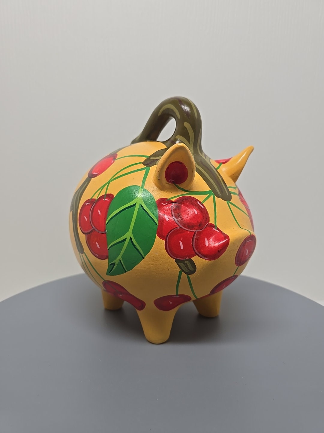 CUTE Vintage Hand Painted Yucatan Mexico Pottery 8" Piggy/coin Bank ...