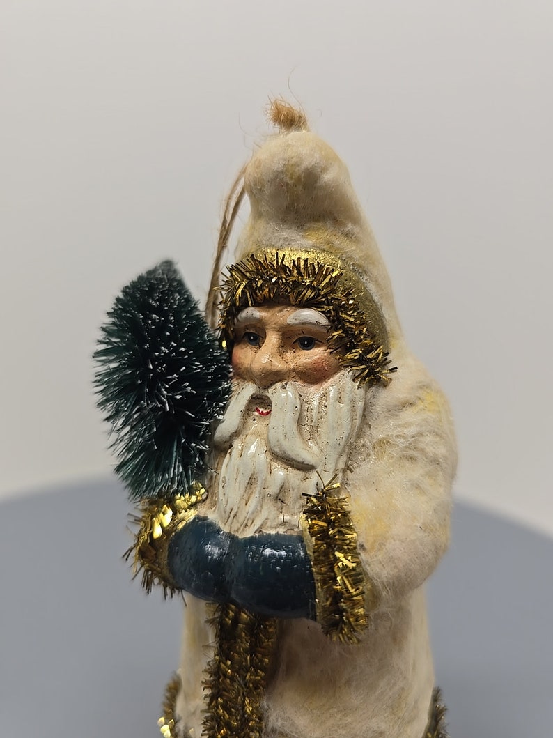 Vintage Old World Belsnickel Primitive Santa Figure W/ Christmas Trees ...